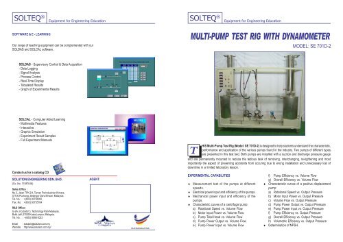 multi-pump test rig with dynamometer - Solution Engineering