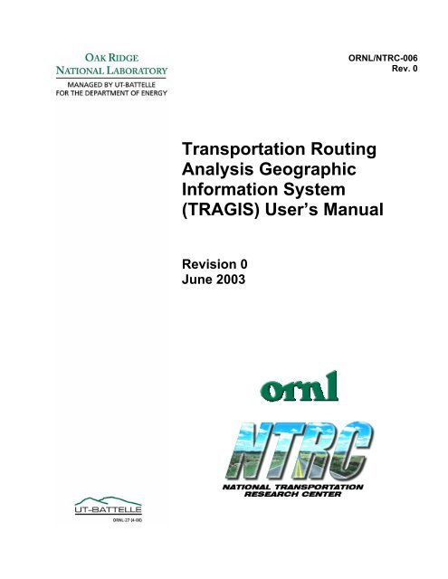 Transportation Routing Analysis Geographic Information System ...