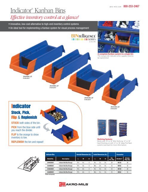 IndicatorÂ® Kanban Bins - Akro-Mils