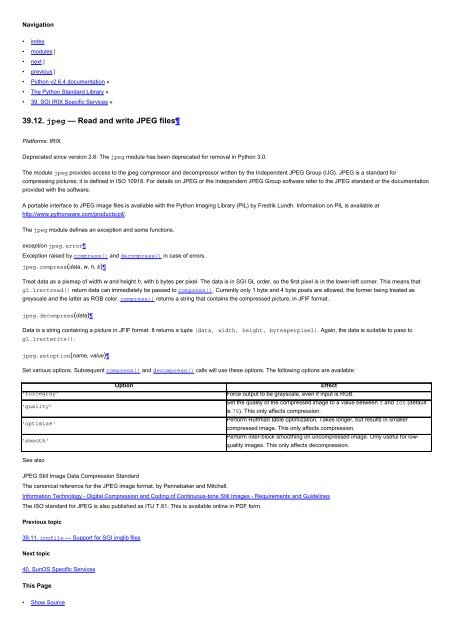 Python v2.6.4 documentation