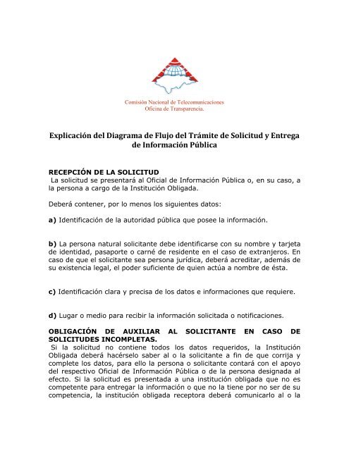 Explicación flujograma de entrega de información - Comisión ...
