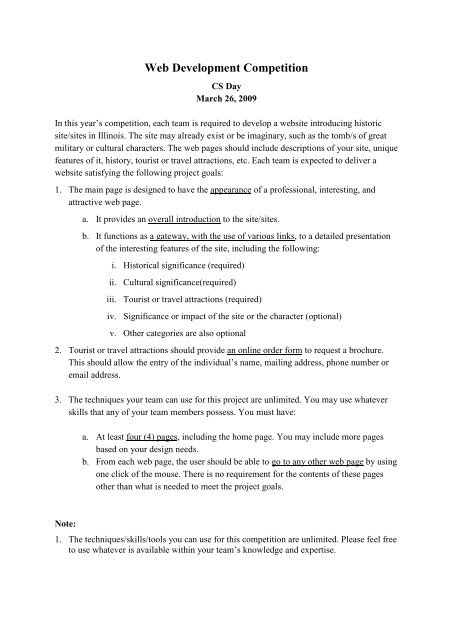 Web Development Competition