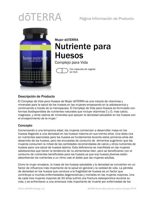 doTERRA Women Bone Nutrient Lifetime ... - dōTERRA Tools