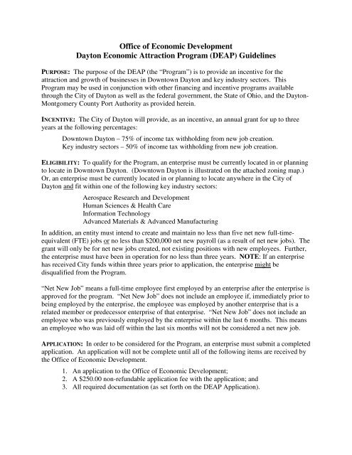Office of Economic Development Dayton Economic Attraction ...