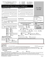Endocrinology Submission Form - Veterinary Diagnostic Laboratory