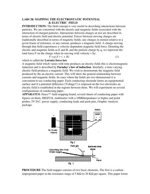 Lab 28 Mapping The Electrostatic Potential