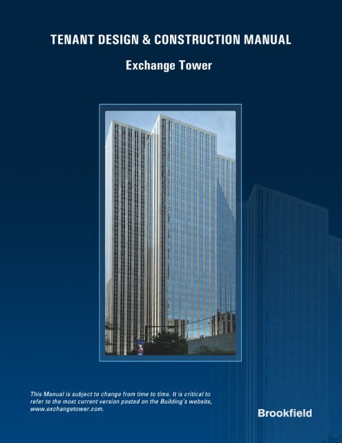 Tenant Design & Construction Manual - Brookfield Properties