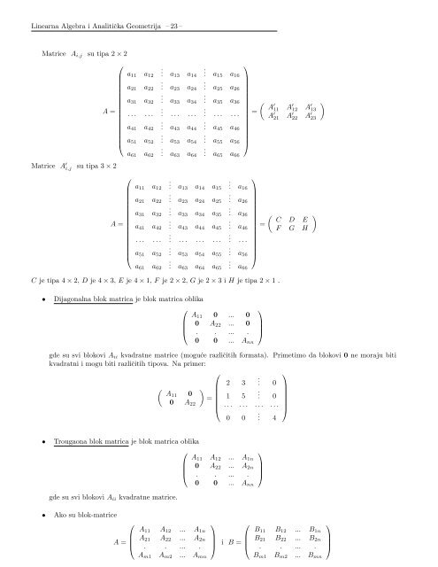 Linearna Algebra i Analit