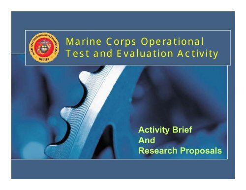 Marine Corps Operational Test and Evaluation Activity