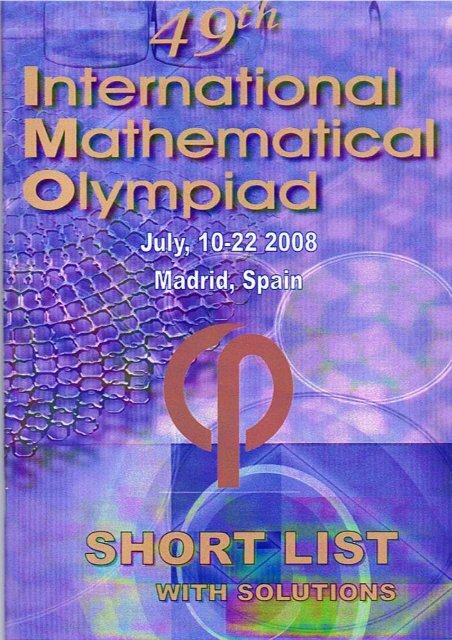 IMO 2008 Shortlisted Problems - International Mathematical Olympiad