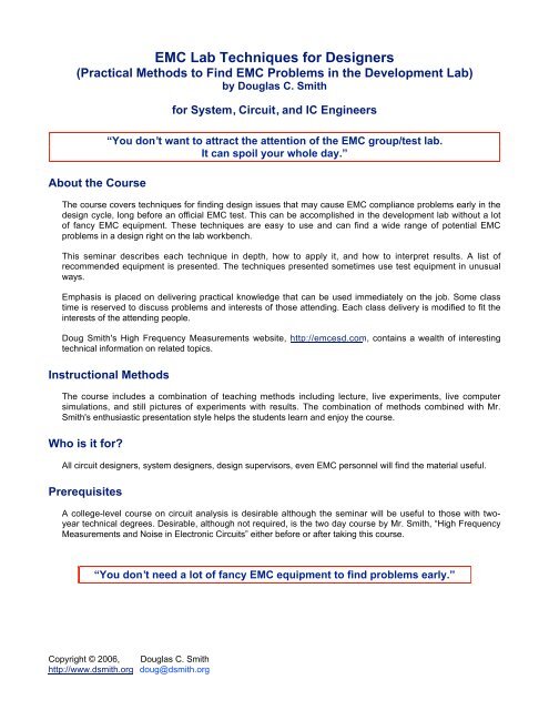 EMC Lab Techniques for Designers - High Frequency ...
