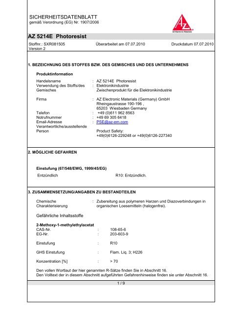 AZ 5214E Photoresist - FIRST