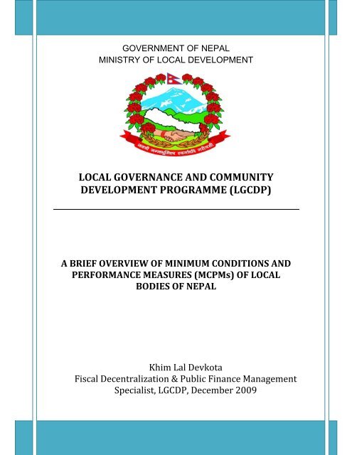 local governance and community development programme - LGCDP