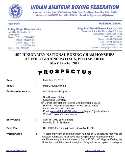 Prospectus - Indian Boxing Federation