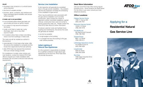 Residential Natural Gas Service Line - ATCO Gas