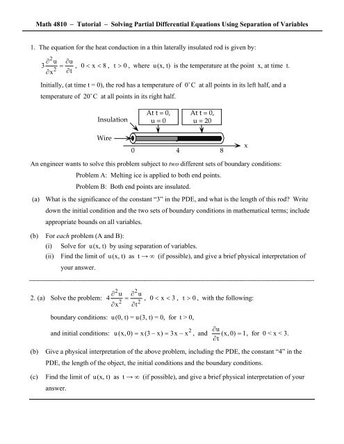 Solving Partial Differential Equations Using Separation Of Variables