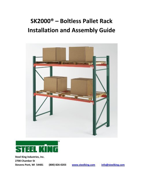 SK2000Â® â Boltless Pallet Rack Installation and Assembly Guide