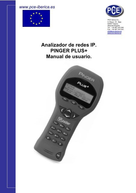 Analizador de redes IP. PINGER PLUS+ Manual de ... - PCE Ibérica