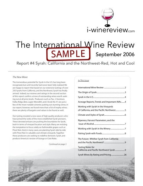 SAMPLE - International Wine Review