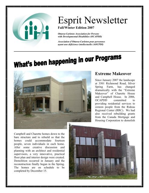 Fall Winter Esprit Newsletter - OCAPDD