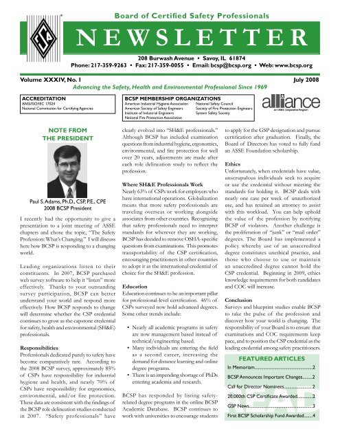 BCSP | Board of Certified Safety Professionals