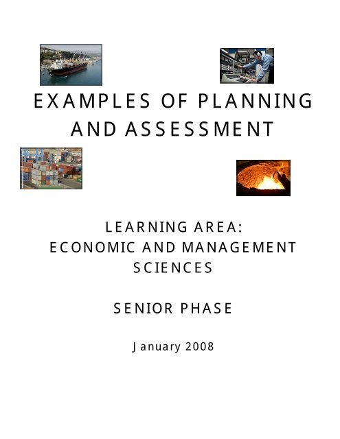 Examples of Planning and Assessment - Curriculum Development