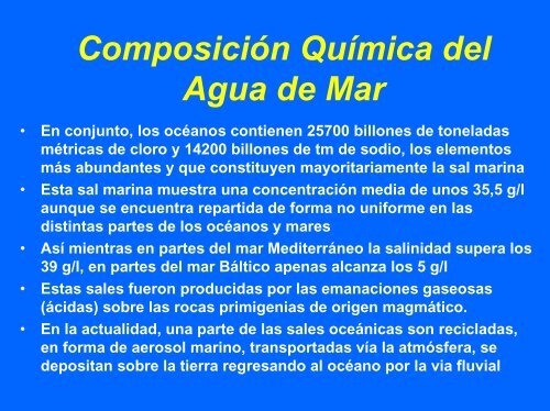 Composición Química del Agua de Mar - CEAB