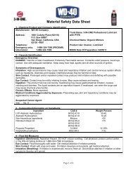 Material Safety Data Sheet (MSDS) - WD-40 Company