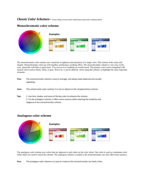 Color Schemes Handout