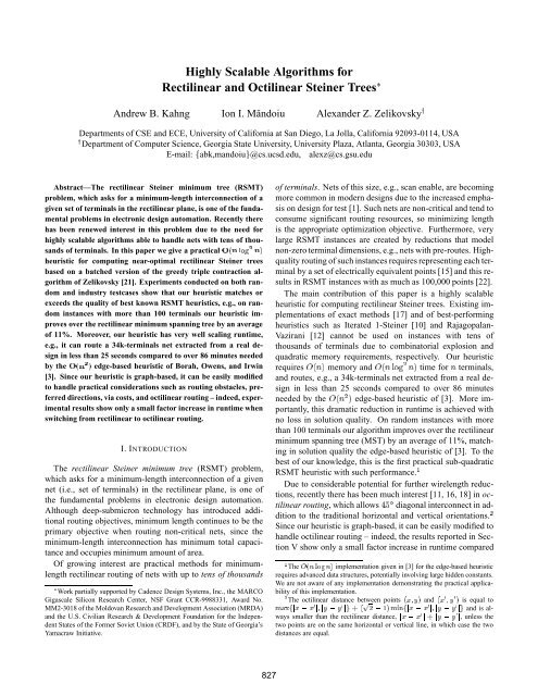 Highly Scalable Algorithms For Rectilinear And Octilinear Steiner Trees