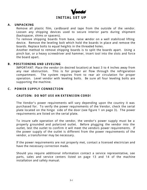 Univendor-2 Service Manual - Vending Machines