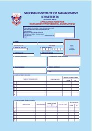 NIM EXAM FORM - Nigerian Institute of Management