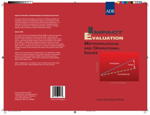 Impact Evaluation, Methodological and Operational Issues - SASANet