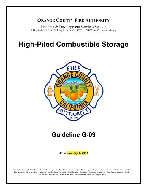 High Piled Combustible Storage - Orange County Fire Authority