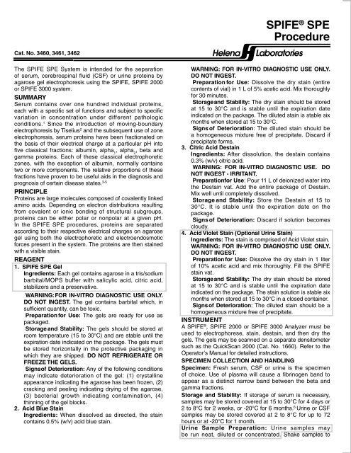 SPIFE® SPE Procedure - Helena