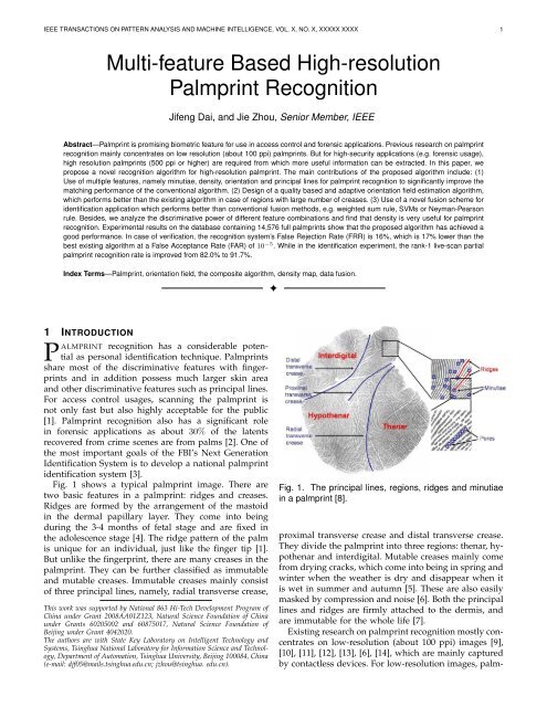 Multi Feature Based High Resolution Palmprint Recognition