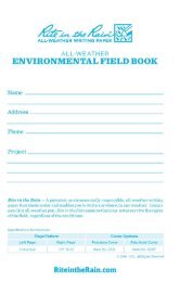 Tactical Reference Cards (pdf - 2.4mb) - Rite in the Rain