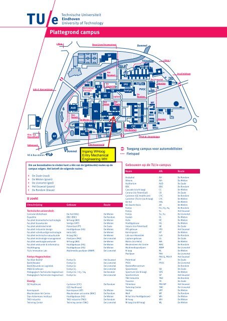 Plattegrond campus - Technische Universiteit Eindhoven