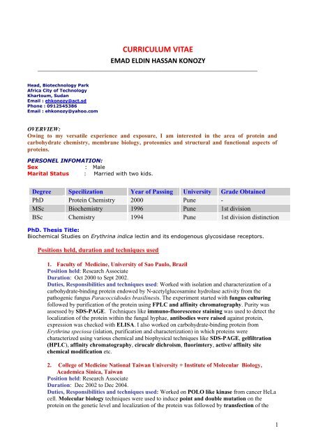 CURRICULUM VITAE