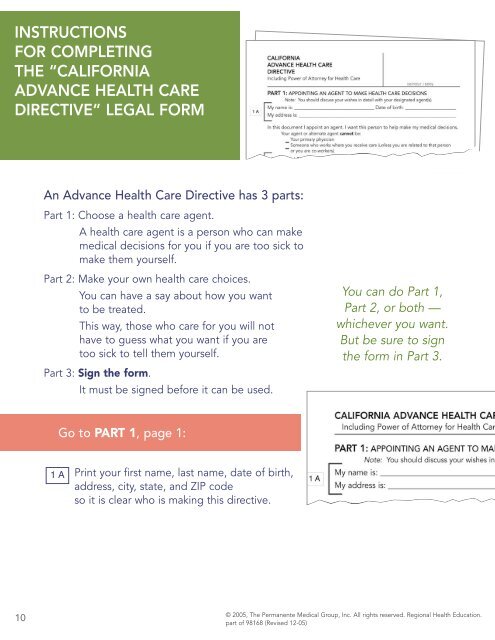 Advance Health Care Directive Legal Form 98168_tcm75-603764