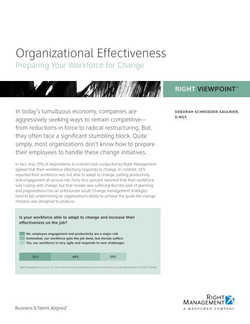 Preparing Your Workforce for Change - Right Management