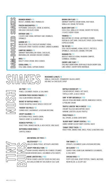 Menu - The Cosmopolitan Las Vegas