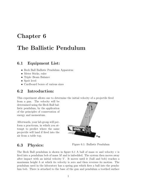 Projectile Launcher With Pendulum