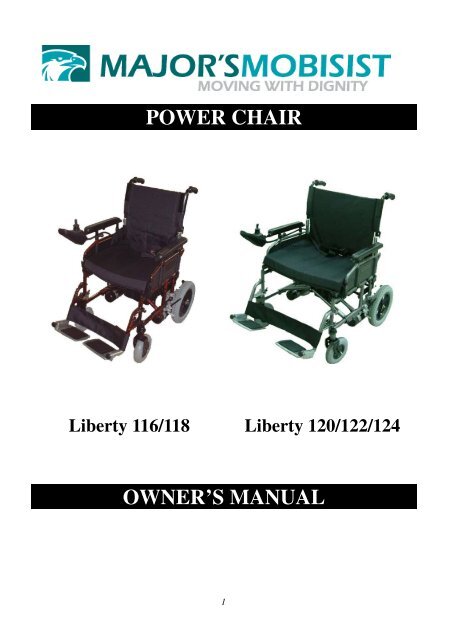POWER CHAIR OWNER'S MANUAL - Revolution Mobility