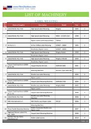 MASTER LIST OF MACHINERY - Press Comp