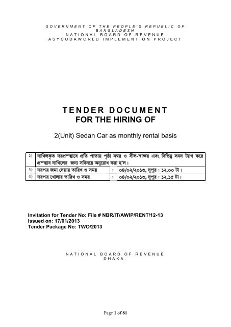 Section 1. Instructions to Tenderers - National Board of Revenue