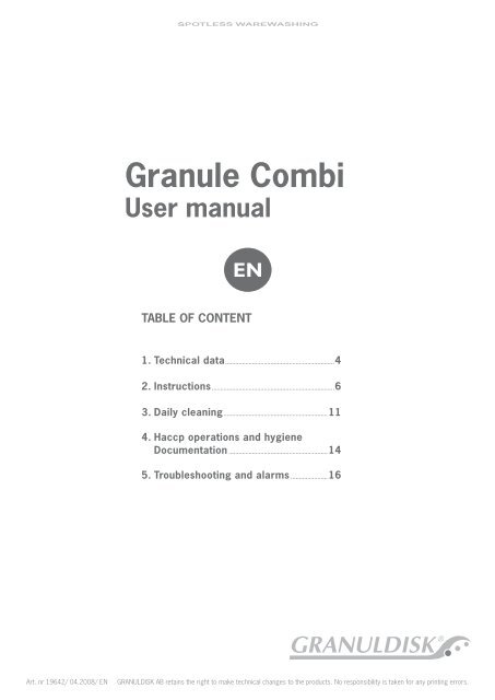 Granule Combi - Granuldisk