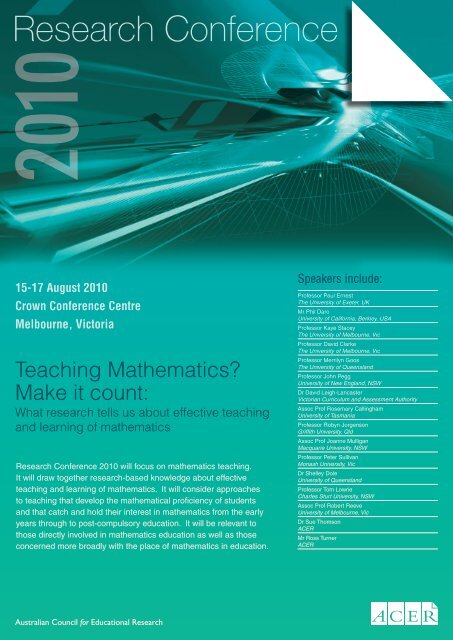 Teaching Mathematics? Make it count: - ACER