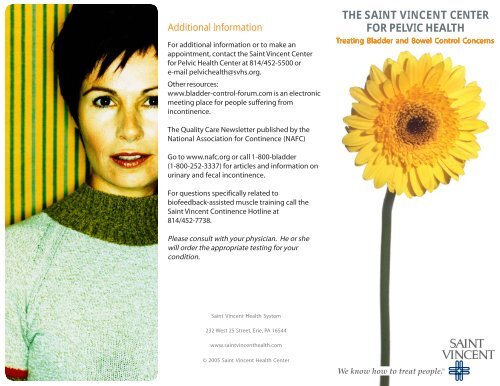 Pelvic Floor Brochure - Saint Vincent Health System
