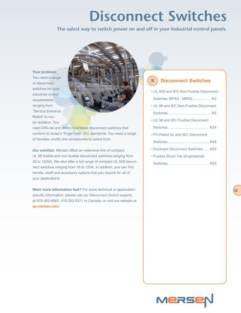 Industrial Switches NEMA 3R Enclosure Mersen ES Fusible Shunt Trip ...